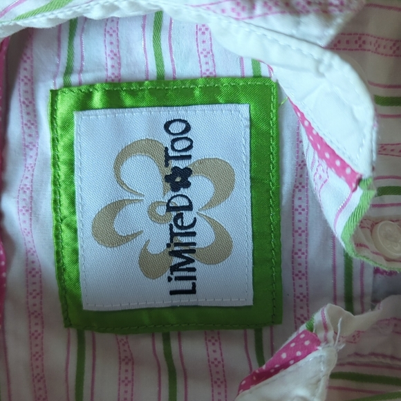 Limited Too | Shirts & Tops | Limited Too Girls Pinkgreen Stripe Button ...